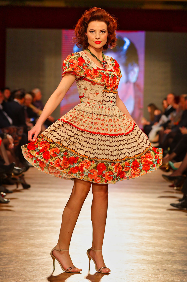 Rochie tull imprimat Liza Panait Online Boutique